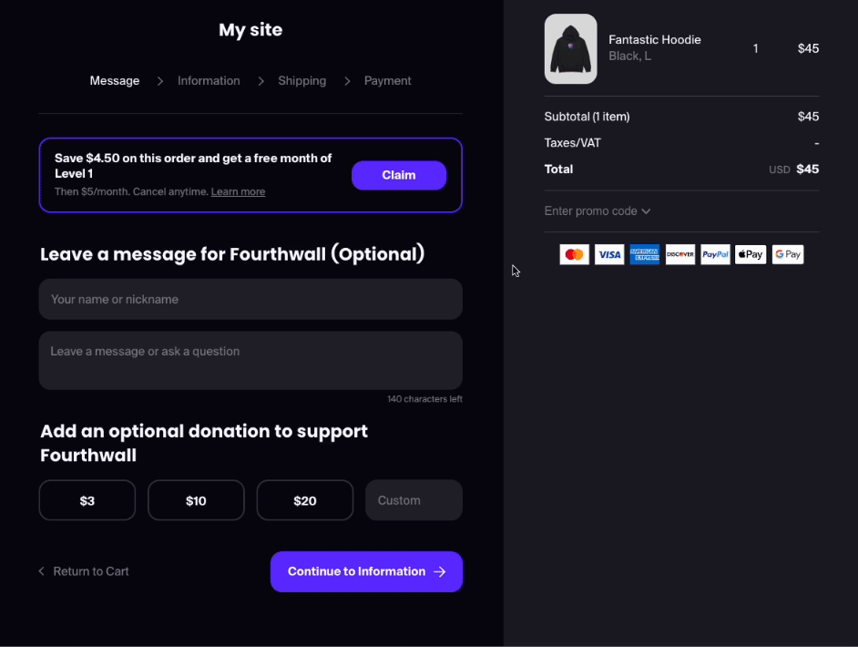 Upselling Memberships in Your Shop Checkout – Fourthwall