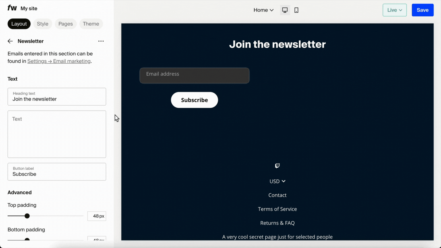 How do I collect emails for my newsletter? – Fourthwall